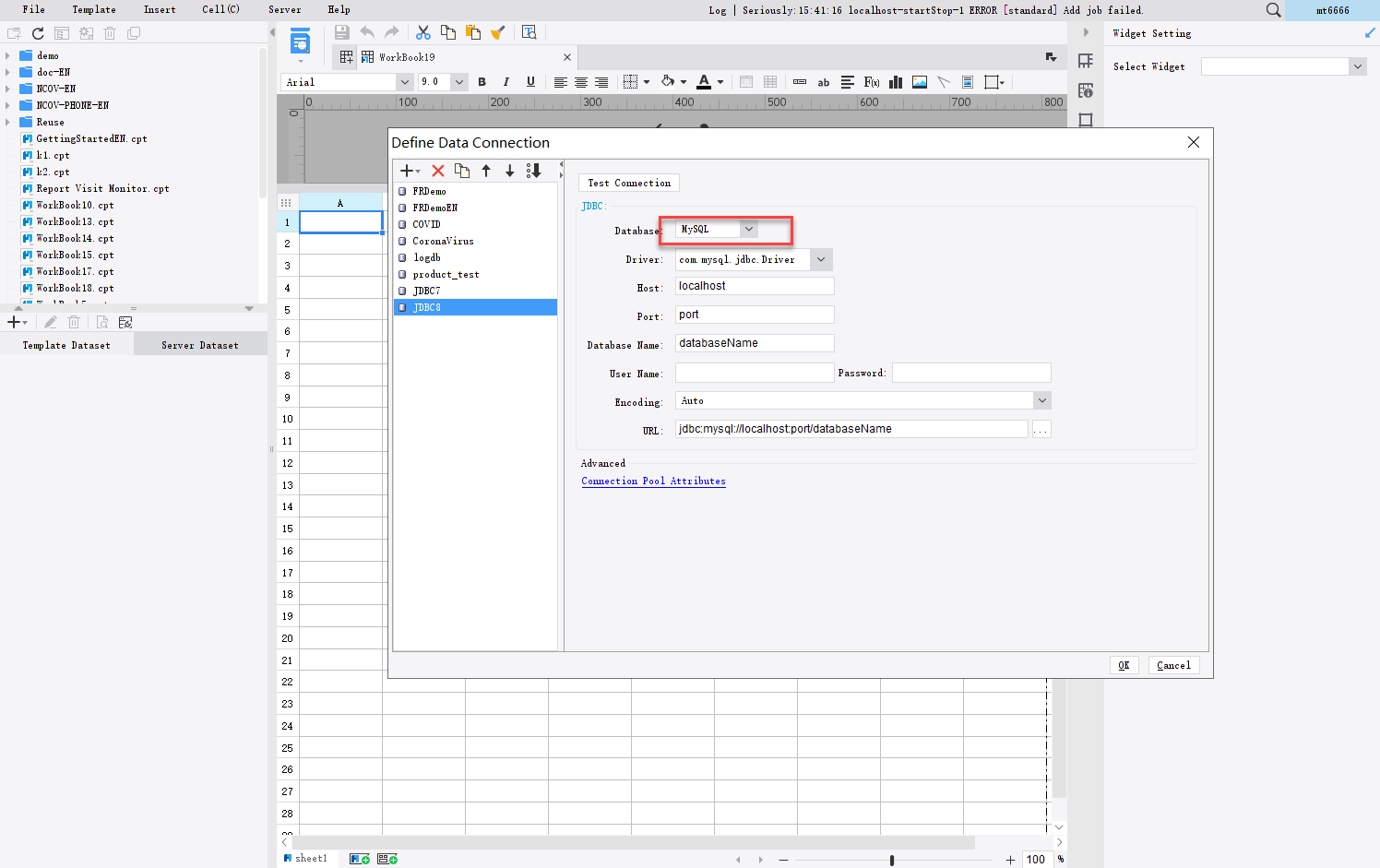 [Designer] JDBC Data Connection-FineReport Help Document