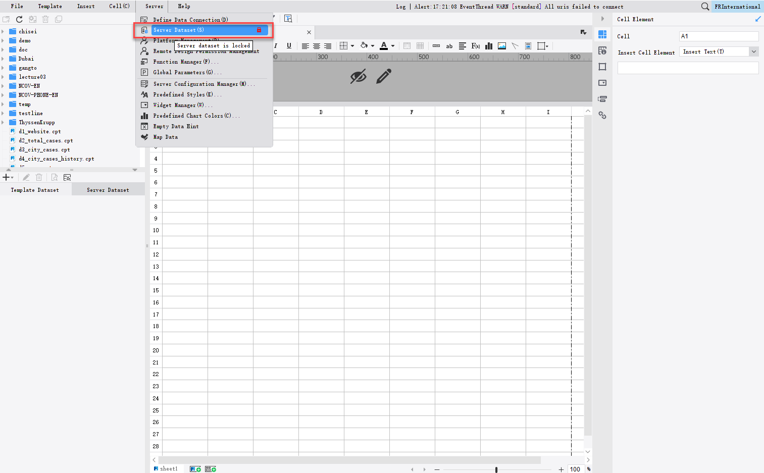 Server Dataset-FineReport Help Document