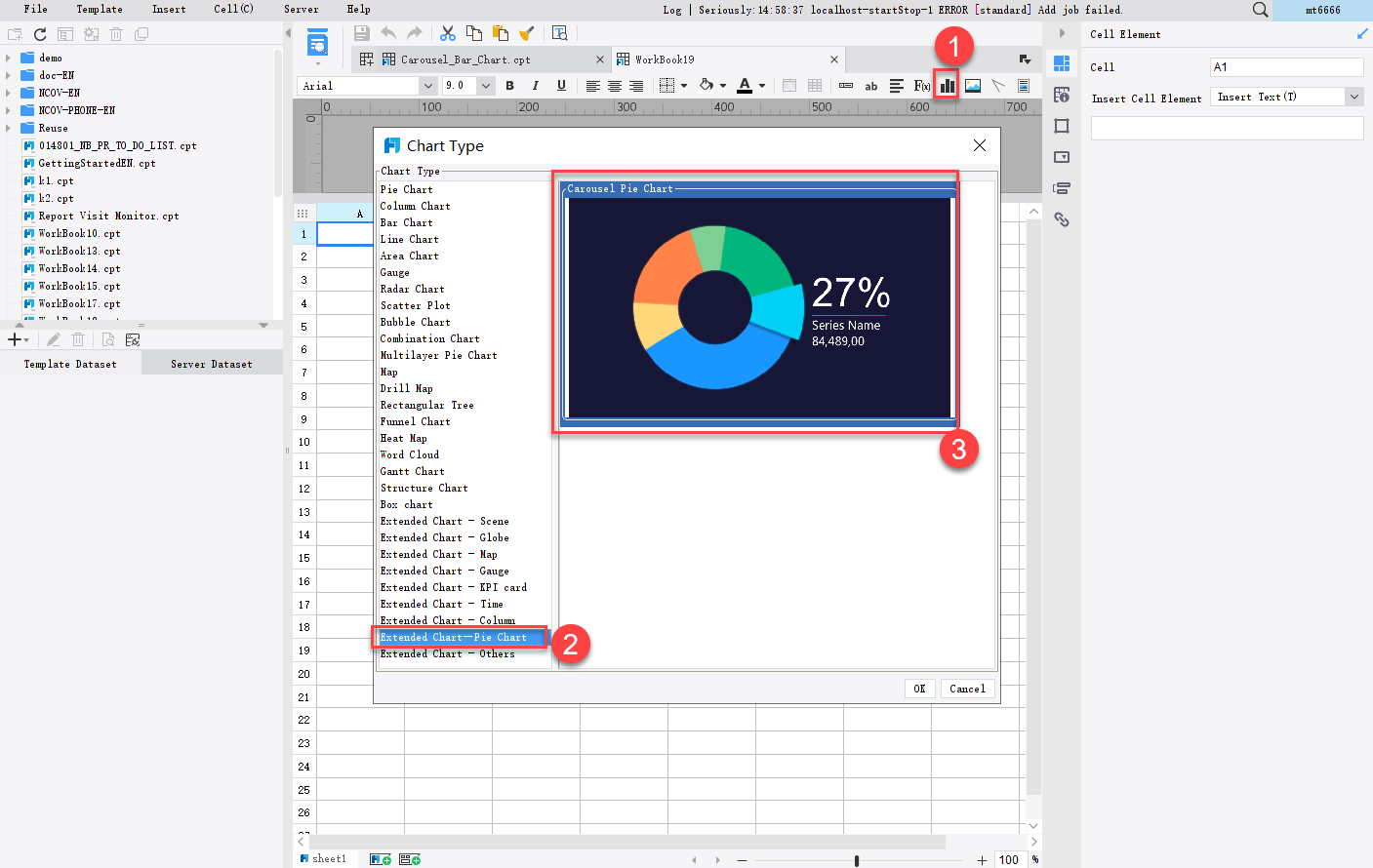Extended Chart - Carousel Pie Chart-FineReport Help Document