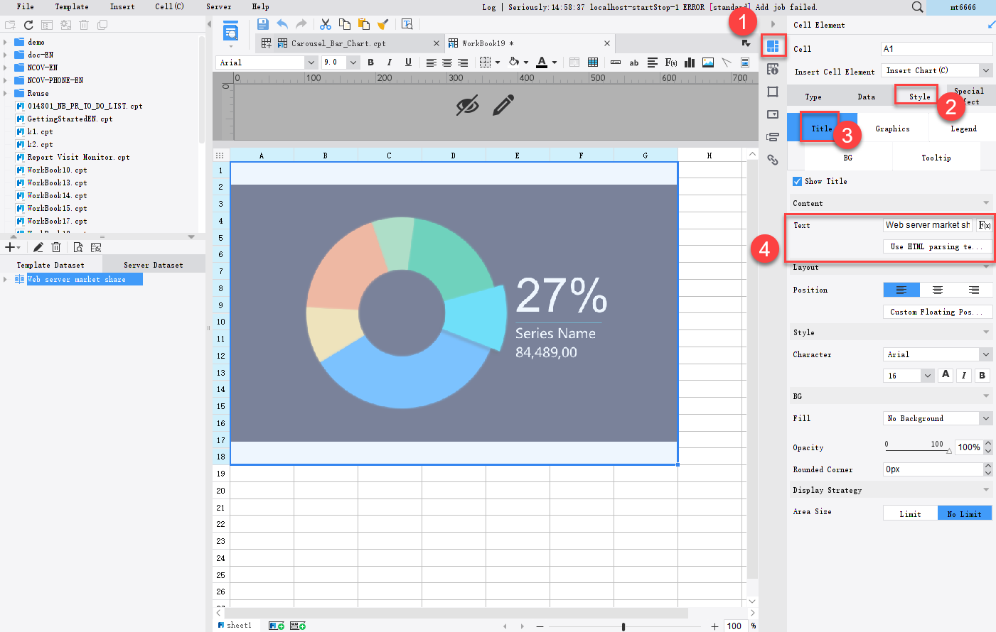Extended Chart - Carousel Pie Chart-FineReport Help Document
