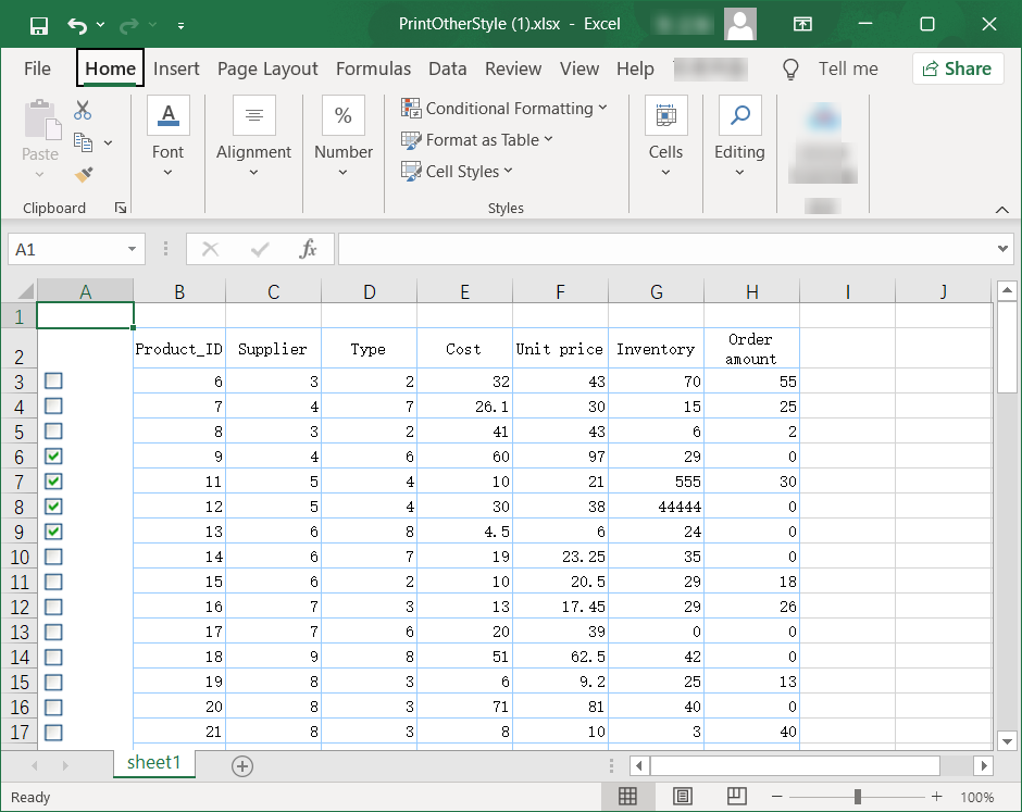 Print and export check button widgets-FineReport Help Document