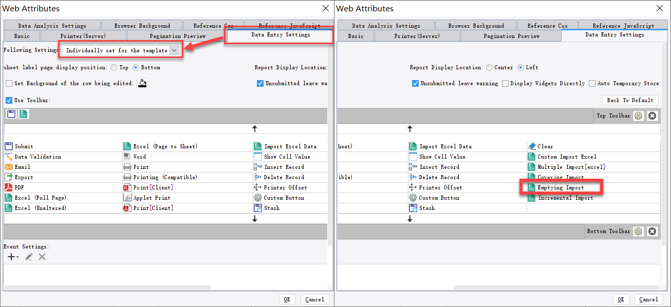 Database Table Clearance Before Excel Import-FineReport Help Document