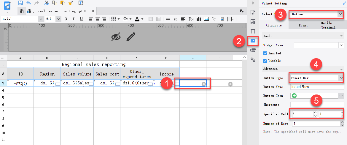 JS realizes automatic generation of serial numbers and sorting-FineReport Help Document