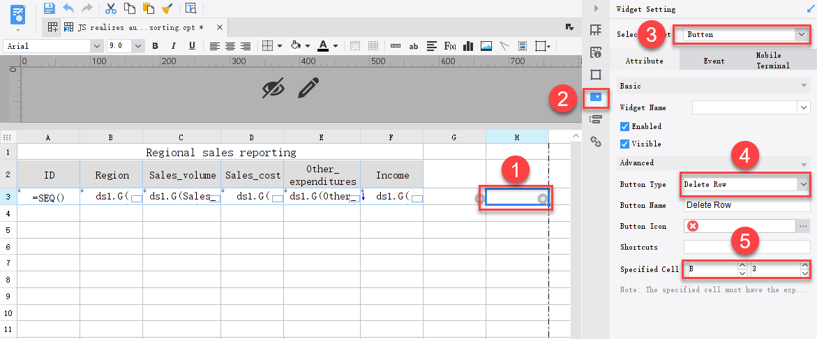 JS realizes automatic generation of serial numbers and sorting-FineReport Help Document