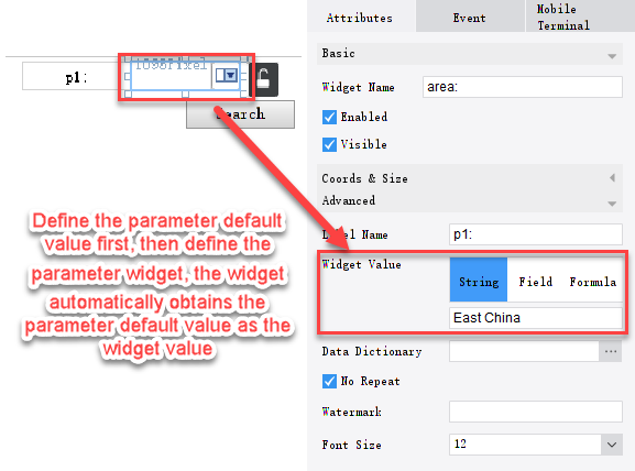 The default value of the widget-FineReport Help Document