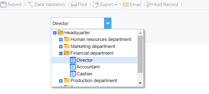 Drop-down Tree Default Value Setting-FineReport Help Document