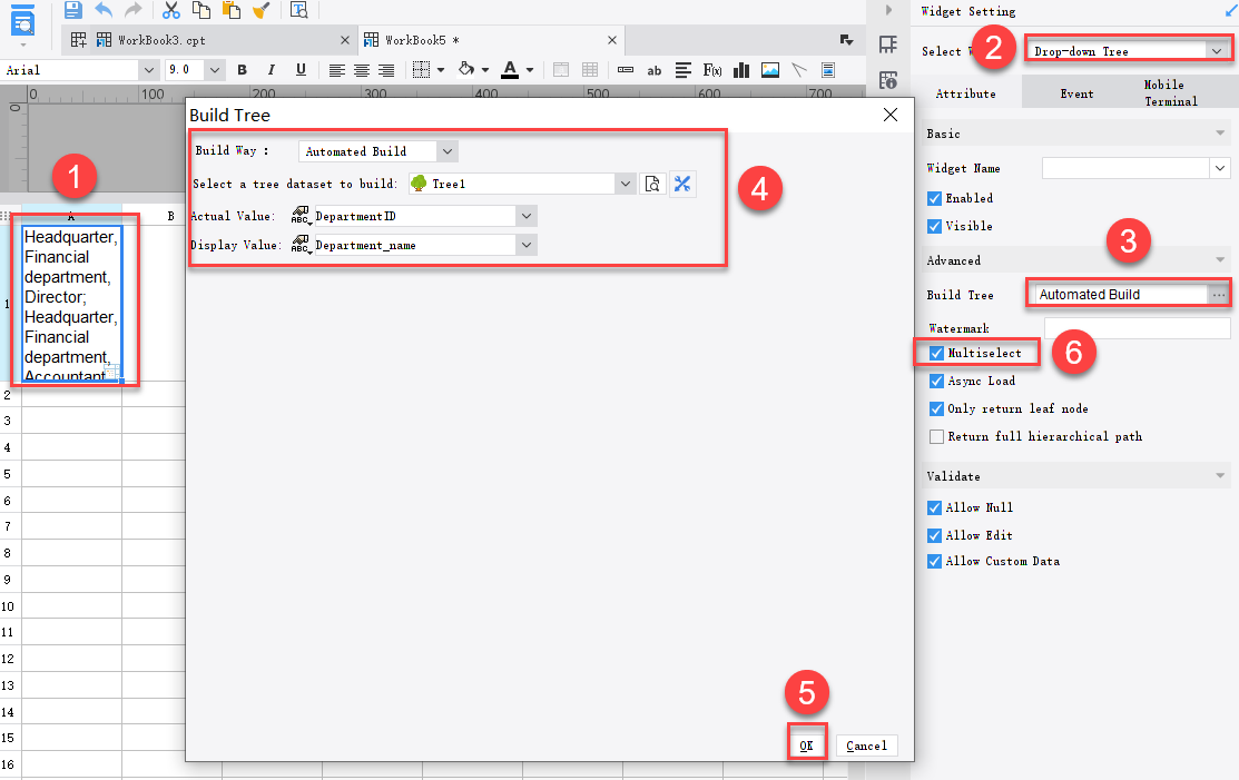 Drop-down Tree Default Value Setting-FineReport Help Document