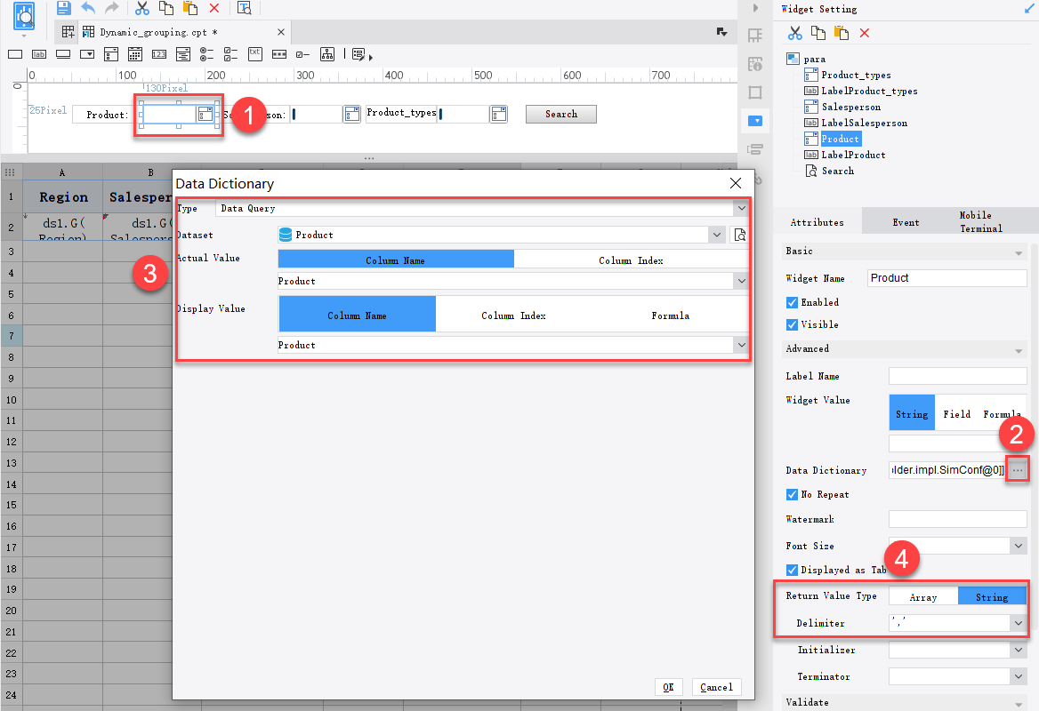 Dynamic grouping-FineReport Help Document