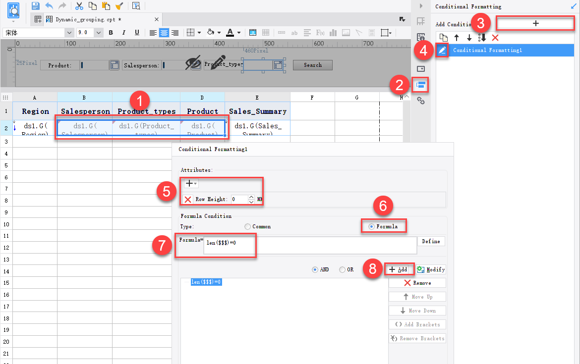 Dynamic grouping-FineReport Help Document