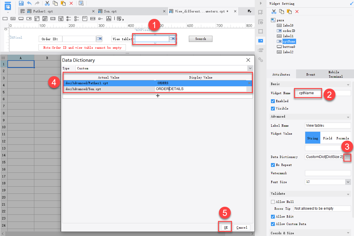 View different reports based on parameters-FineReport Help Document