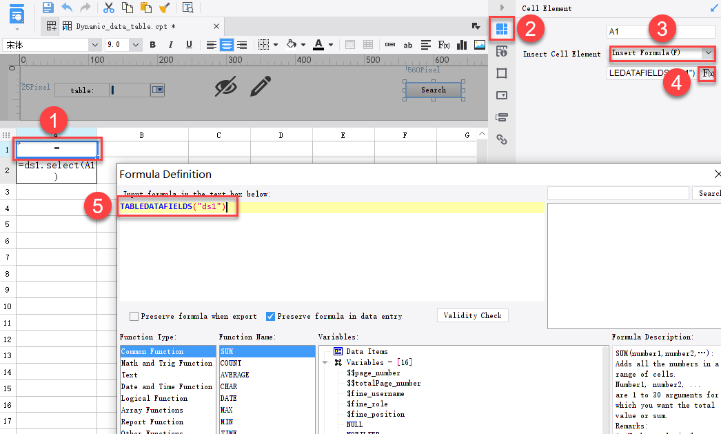 Dynamic table and dynamic conditions-FineReport Help Document