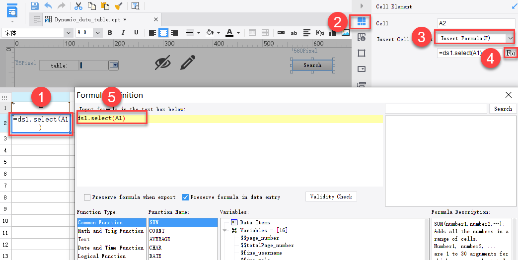 Dynamic table and dynamic conditions-FineReport Help Document