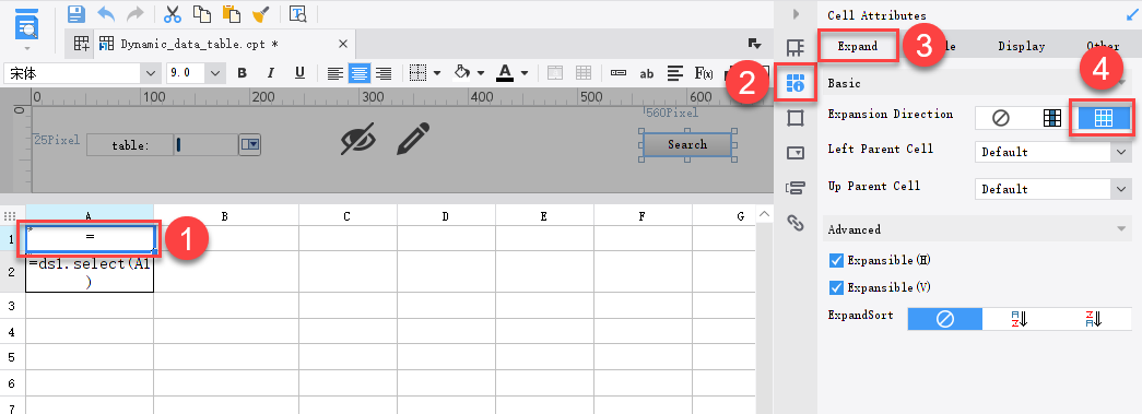 Dynamic table and dynamic conditions-FineReport Help Document