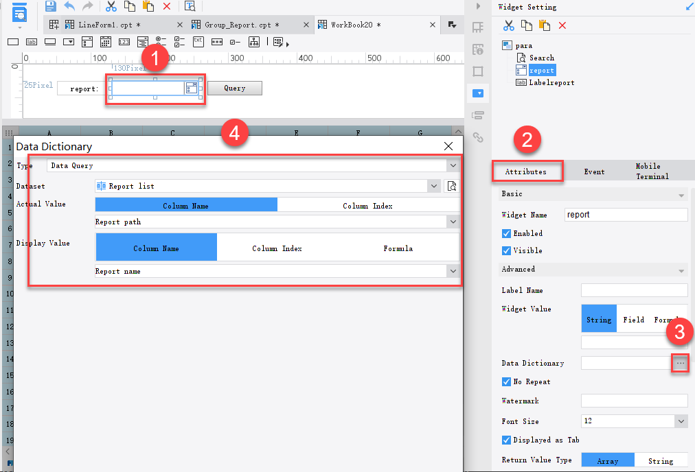 Dynamic multi-sheet display of drop-down checkboxes-FineReport Help Document