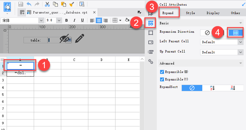 Parameter query any table in the database-FineReport Help Document