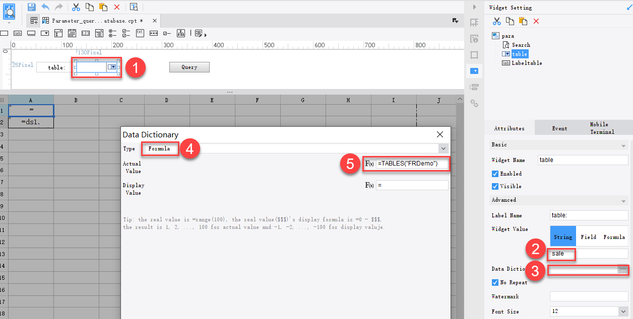 Parameter Query Any Table In The Database Finereport Help Document 4317