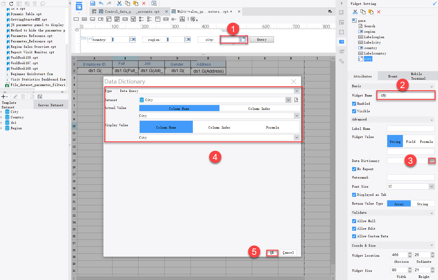 Multi-Value Query by Dataset Parameters-FineReport Help Document