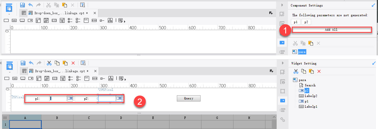 Drop-down box implements data dictionary linkage-FineReport Help Document