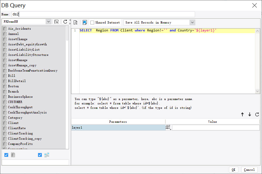 Drop-down tree widget basic layered build example-FineReport Help Document