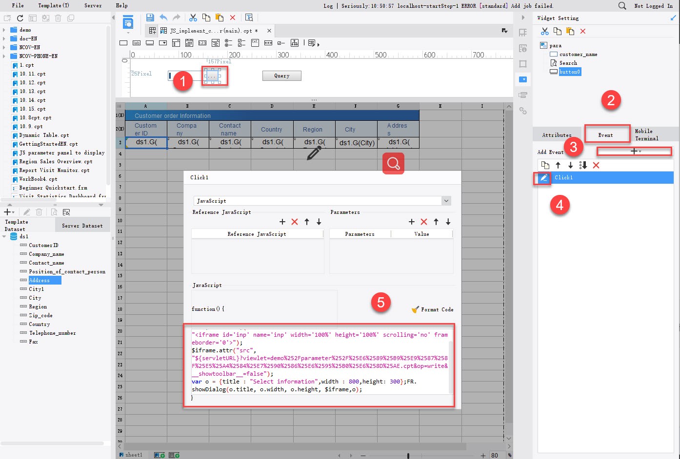 JS implement custom options popover-FineReport Help Document