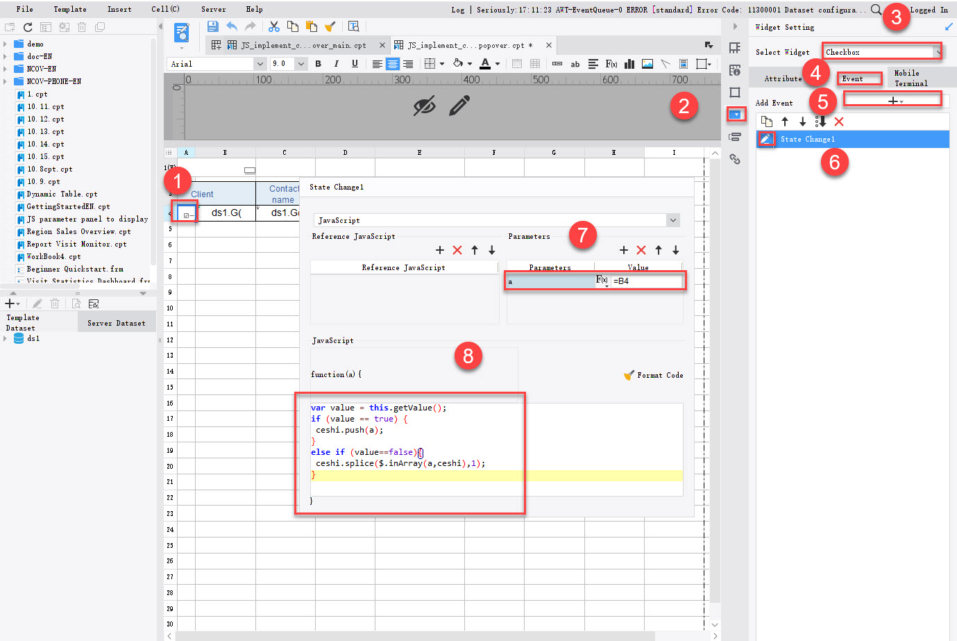 JS implement custom options popover-FineReport Help Document