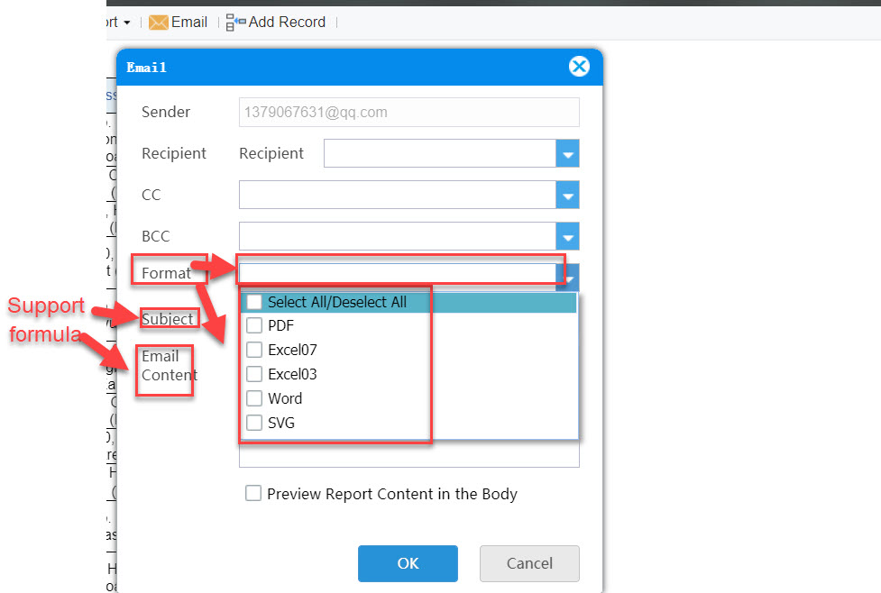 Sending email settings-FineReport Help Document