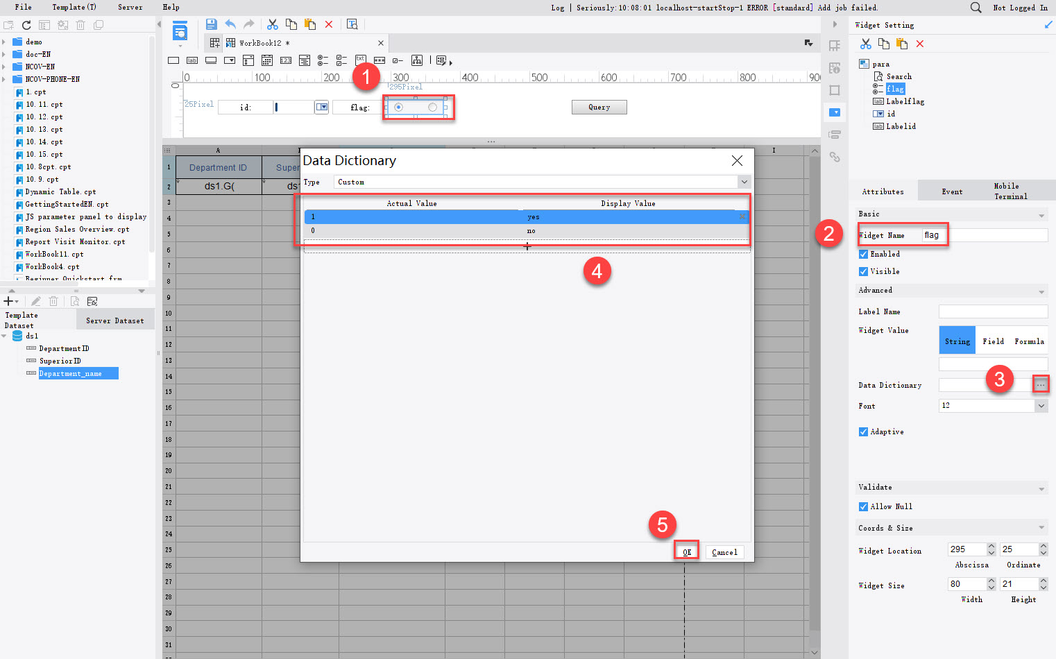 Radio button groups widget whether the implementation displays all-FineReport Help Document