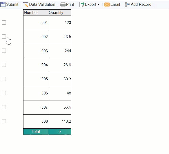 Check box to select row summation-FineReport Help Document