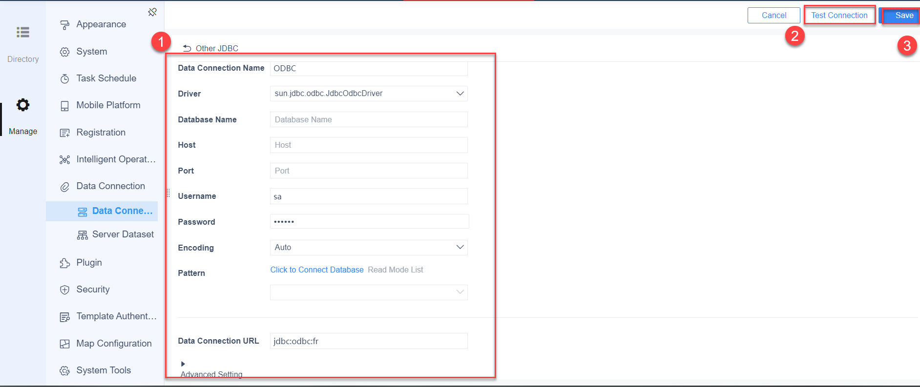[Platform]ODBC data connection-FineReport Help Document