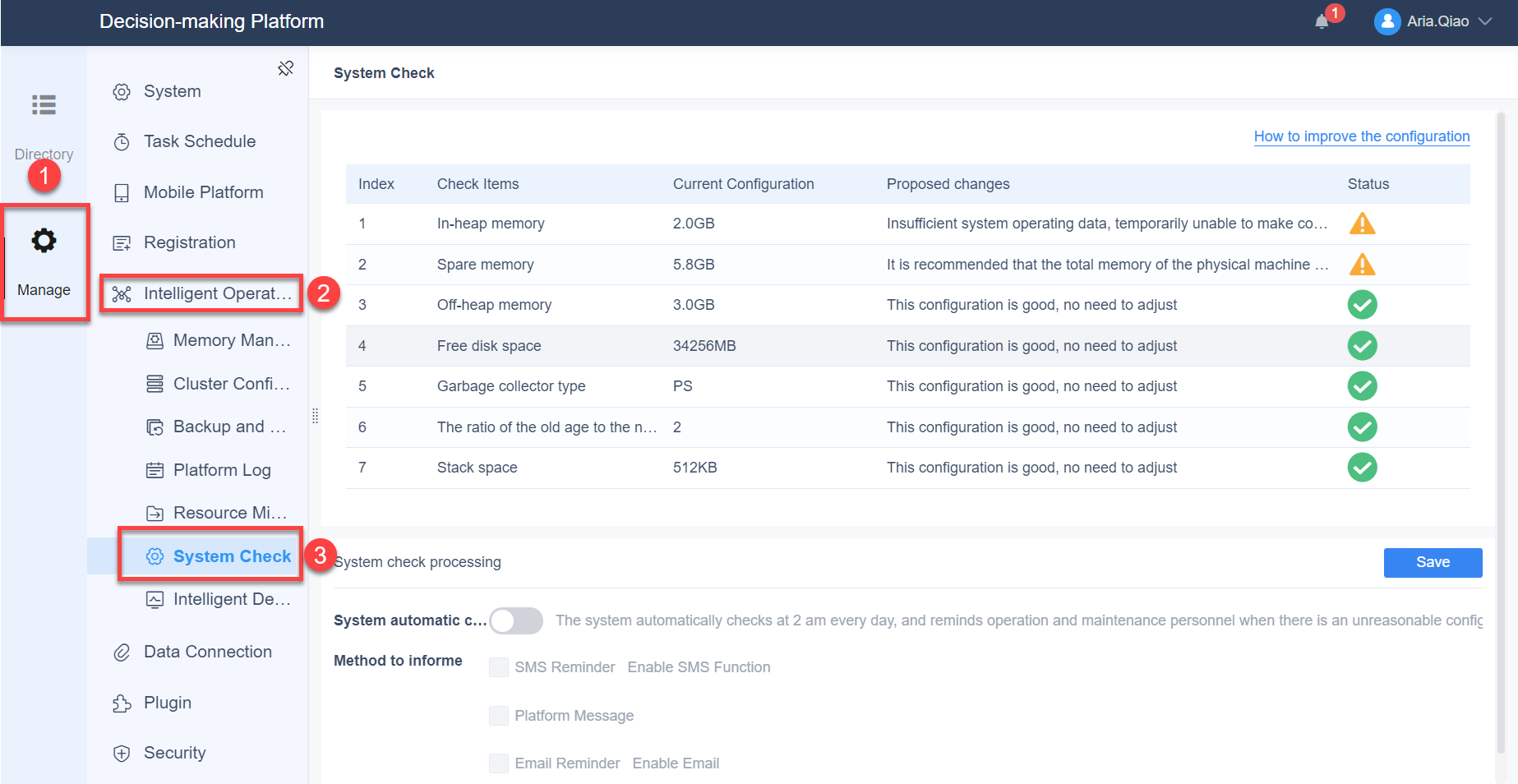 System Check-FineReport Help Document