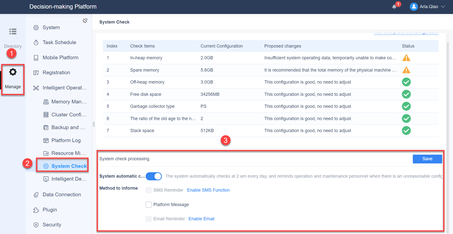 System Check-FineReport Help Document