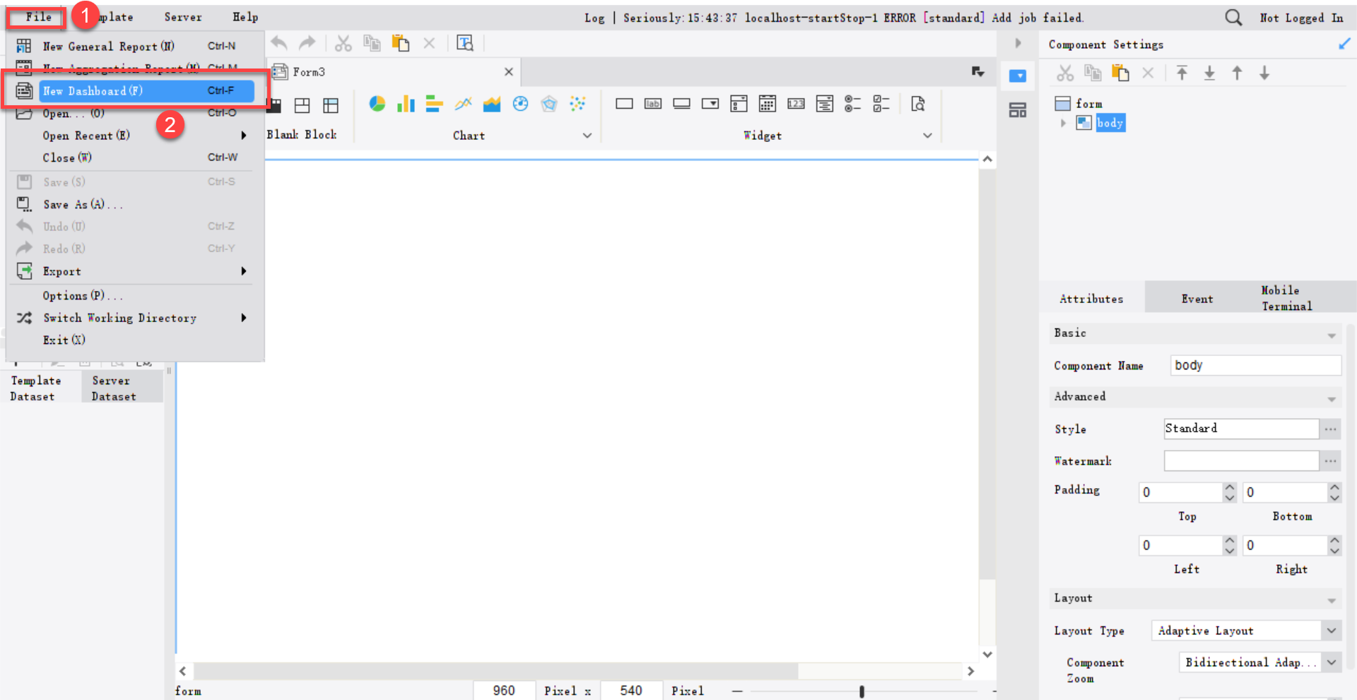 Dashboard Getting Started Example-FineReport Help Document