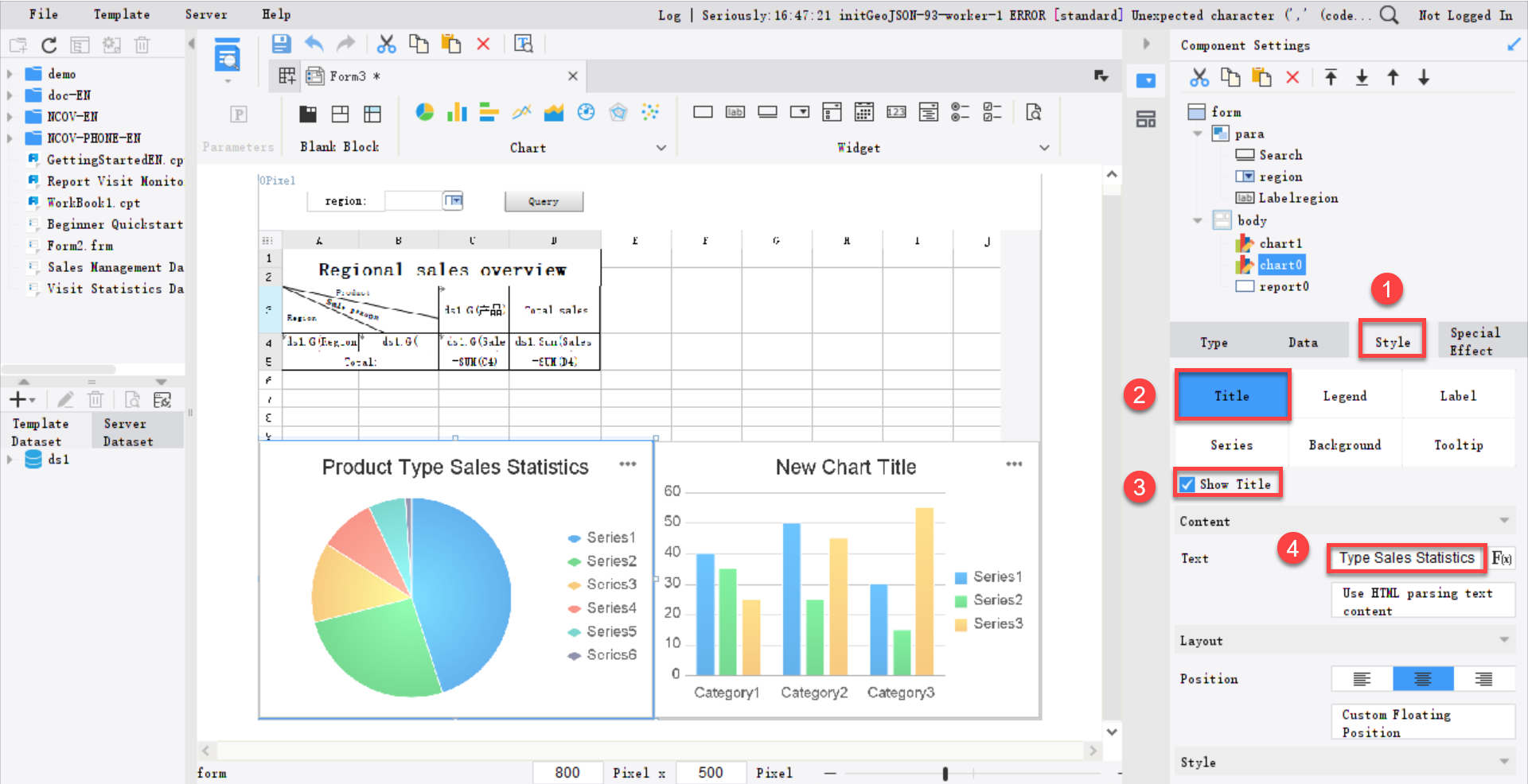 Dashboard Getting Started Example-FineReport Help Document