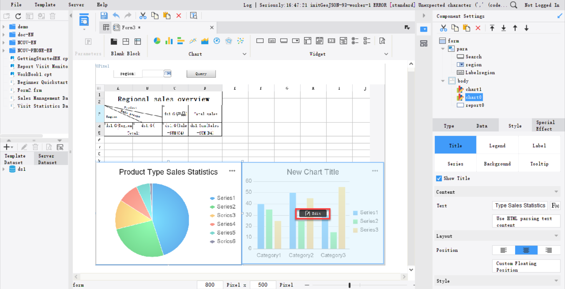 Dashboard Getting Started Example-FineReport Help Document