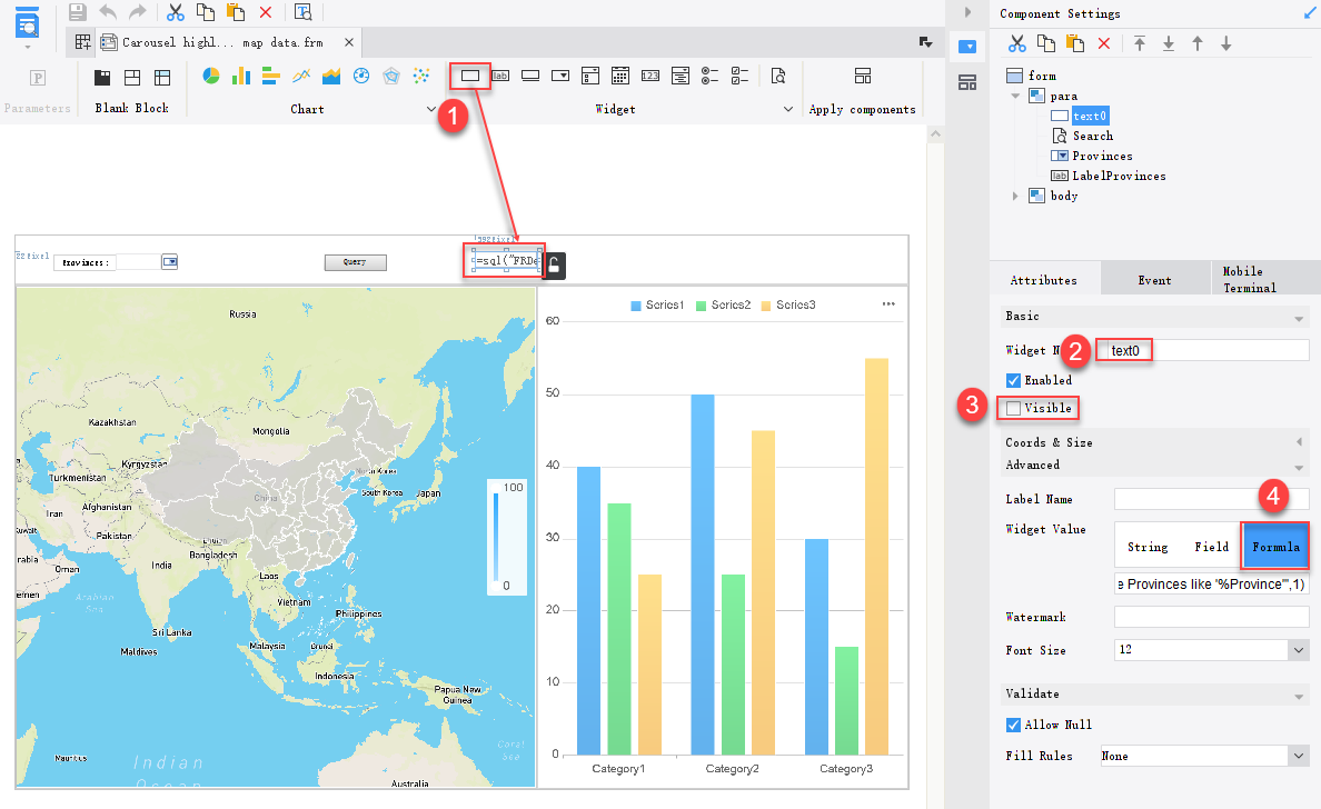 Carousel Highlighting of Map Data-FineReport Help Document