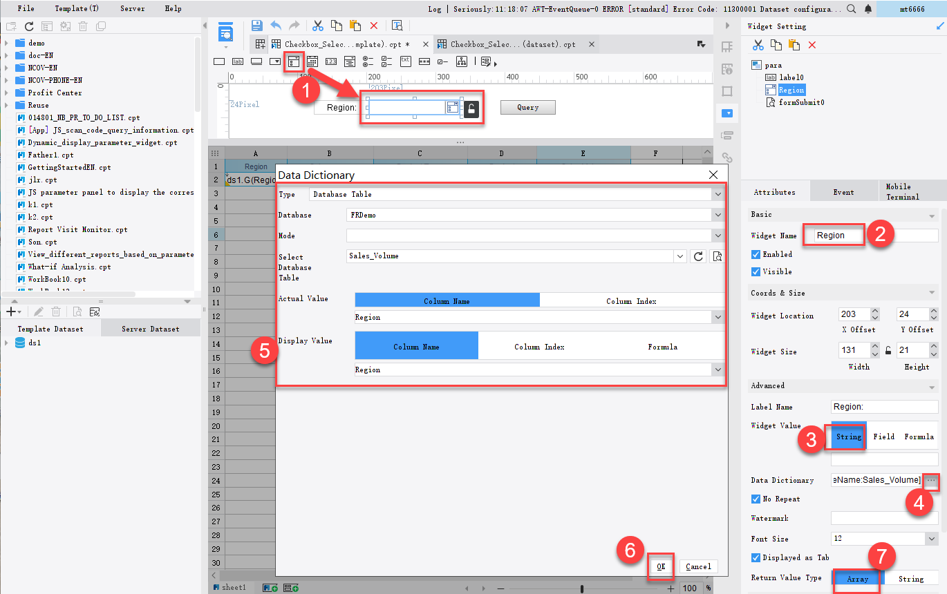 When Value of Drop-down Checkbox is None, Show All Data-FineReport Help Document