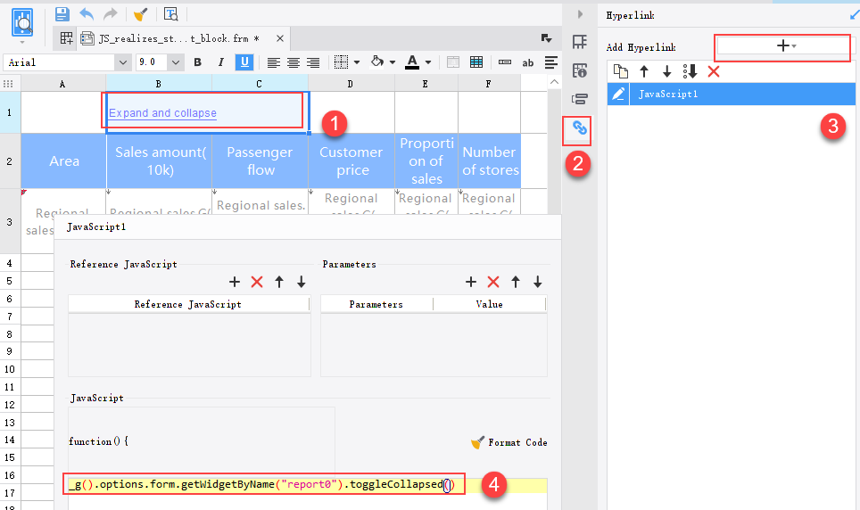 [General] JS Realizes Folding and Unfolding Components-FineReport Help Document