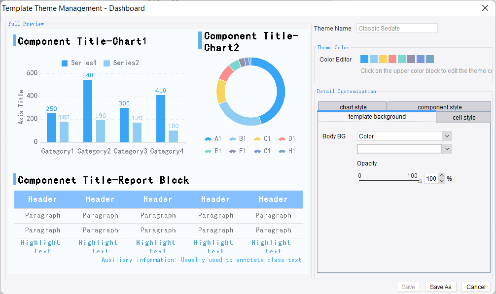 Template Theme Management-FineReport Help Document