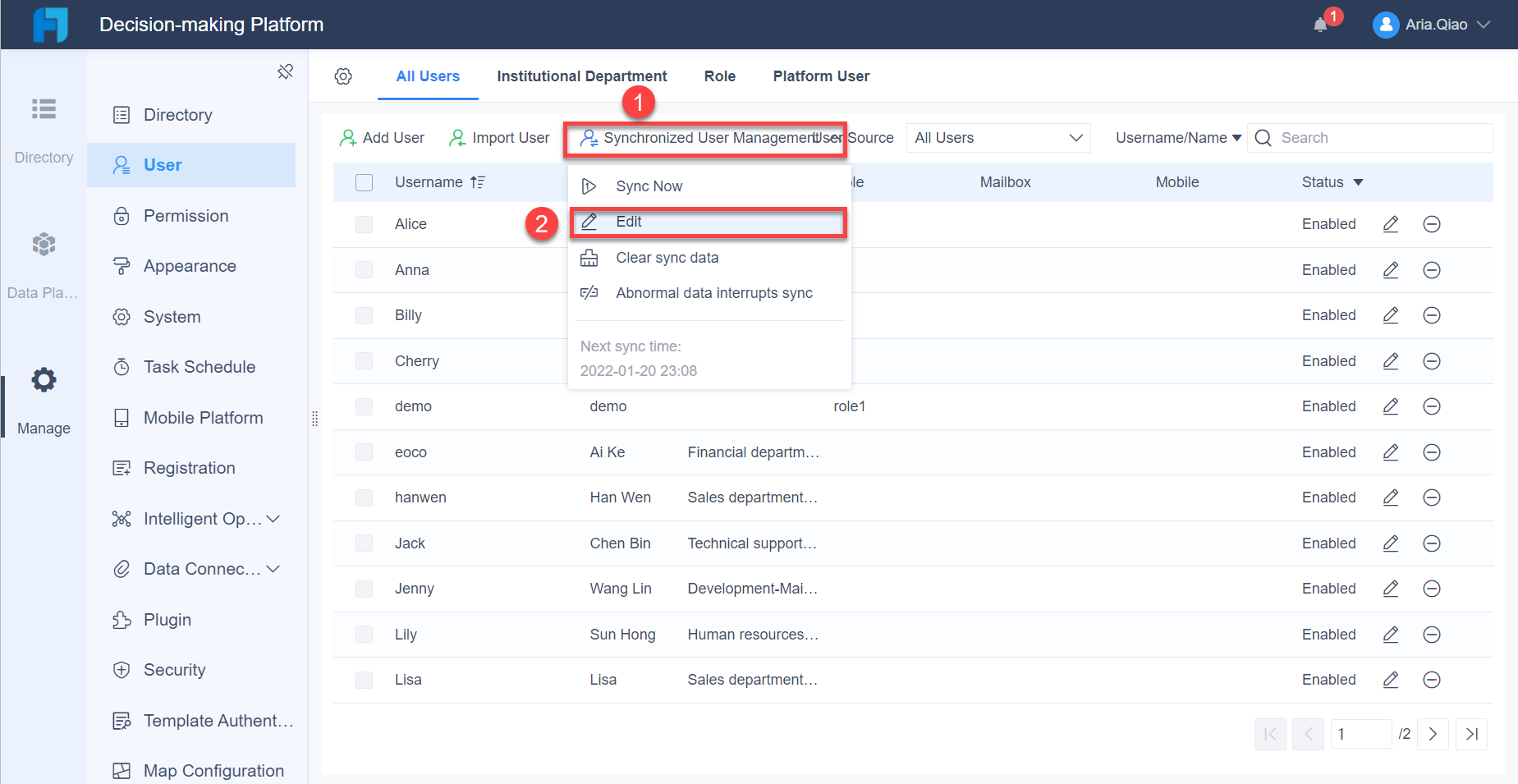 LDAP Domain User Synchronization-FineReport Help Document