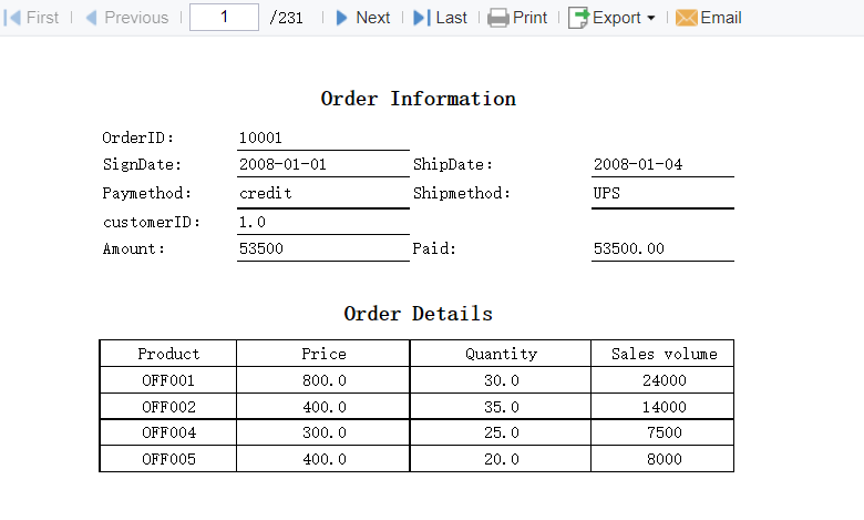 Master-sub report-FineReport Help Document