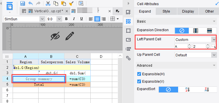Group Summary-FineReport Help Document