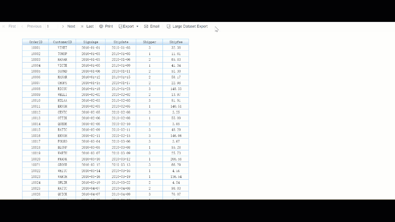 Engine-X Large Dataset Export-FineReport Help Document