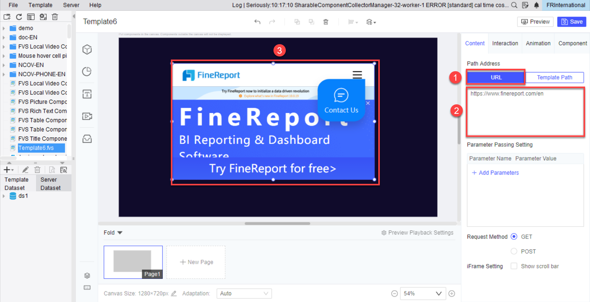 FVS iFrame Component-FineReport Help Document