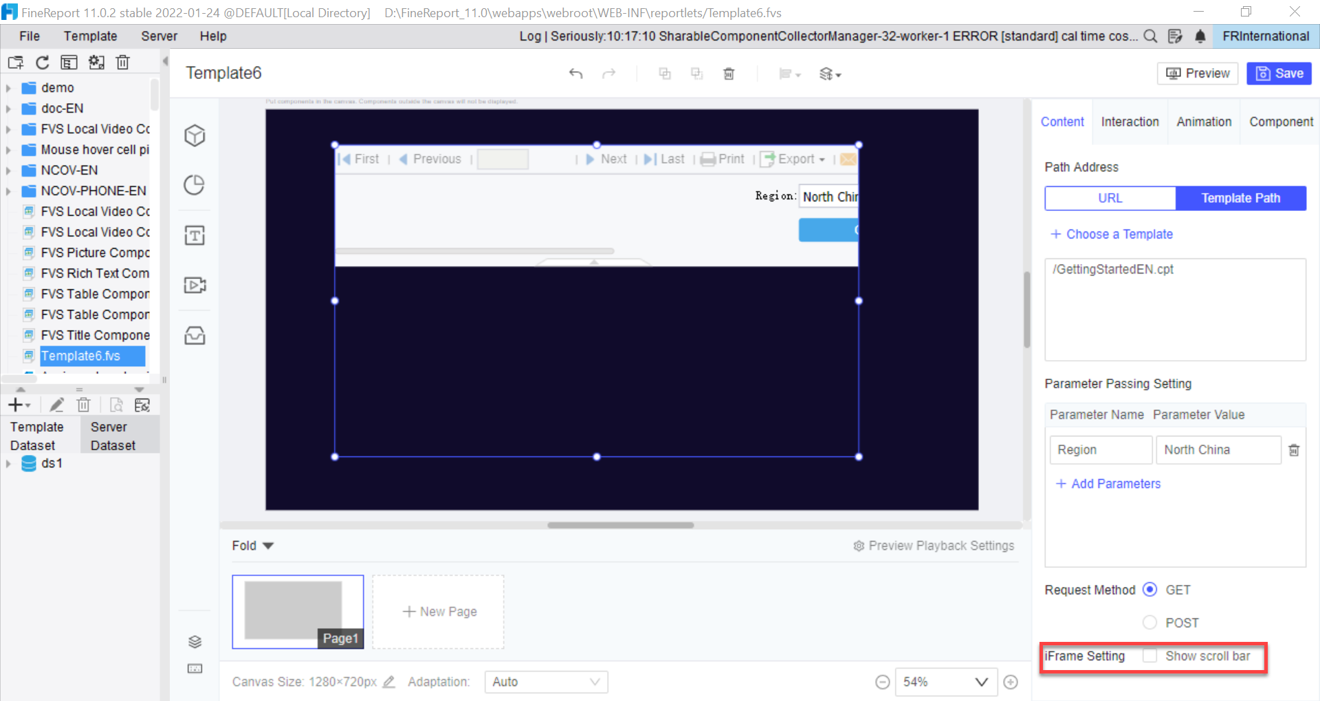 FVS iFrame Component-FineReport Help Document