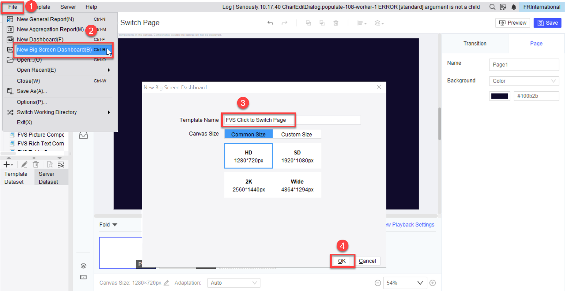 FVS Click to Switch Page-FineReport Help Document