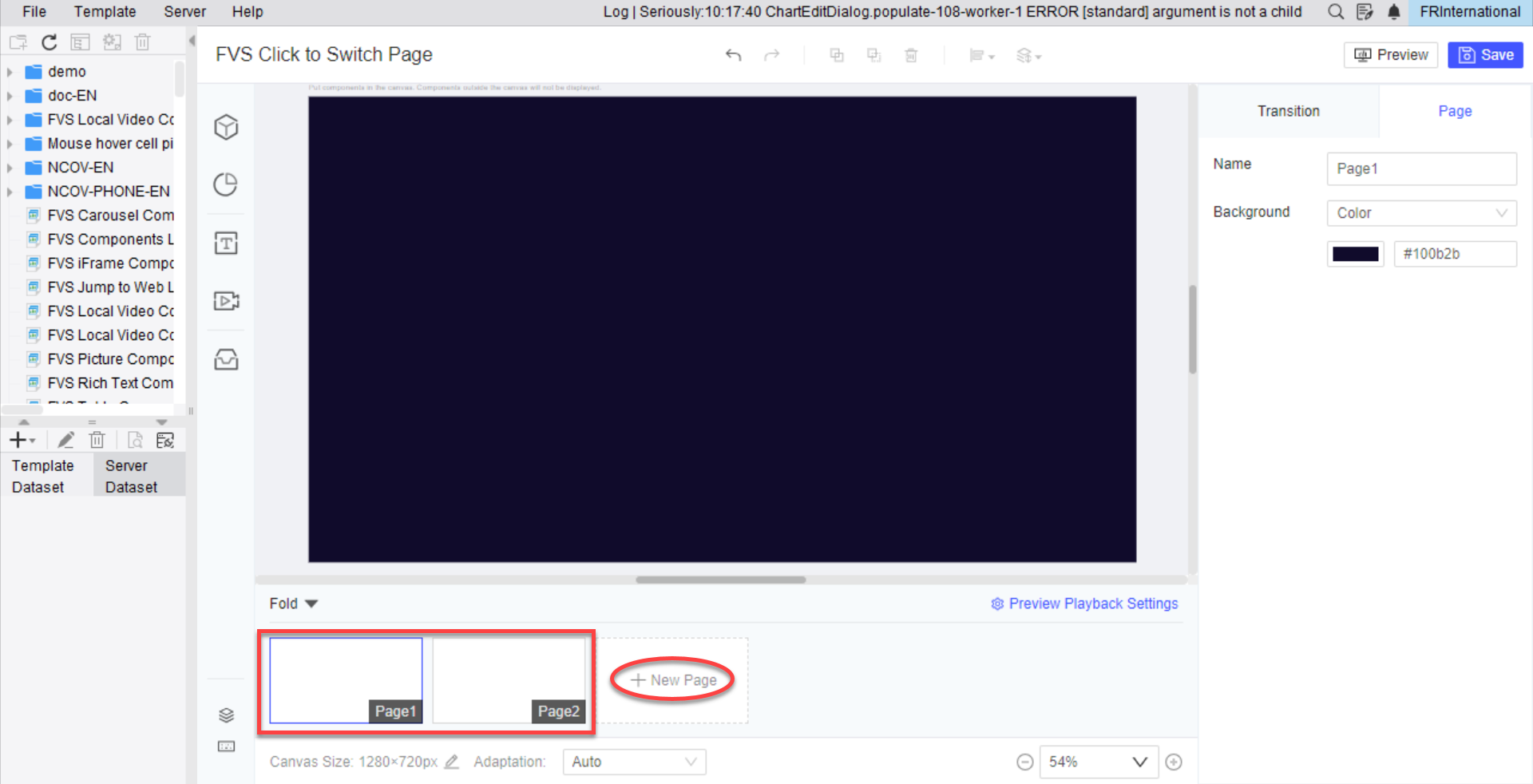 FVS Click to Switch Page-FineReport Help Document