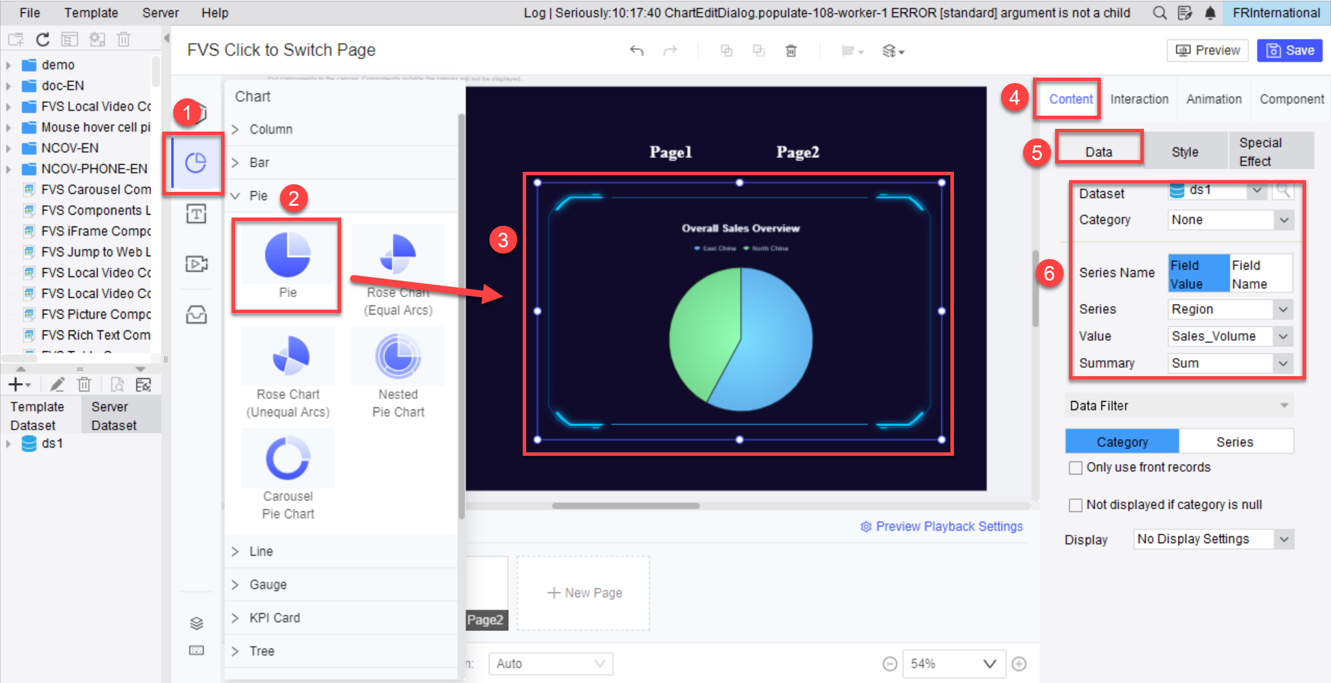 FVS Click to Switch Page-FineReport Help Document