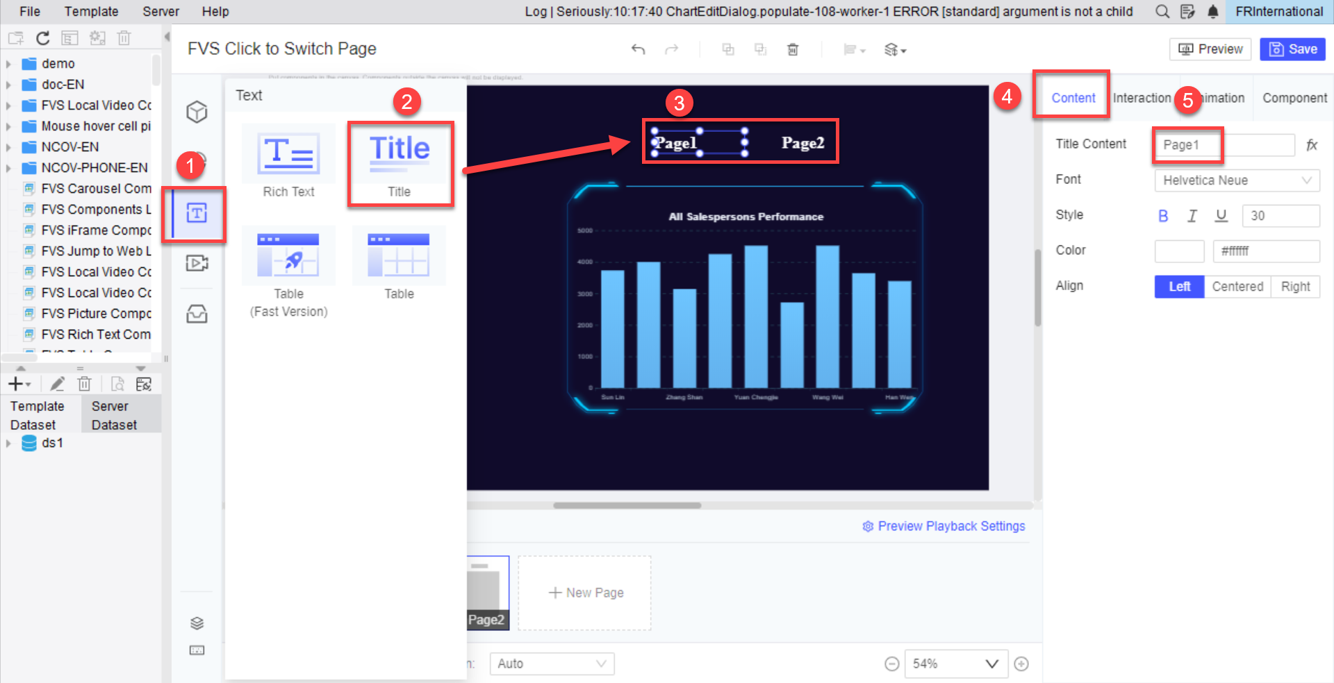 FVS Click to Switch Page-FineReport Help Document