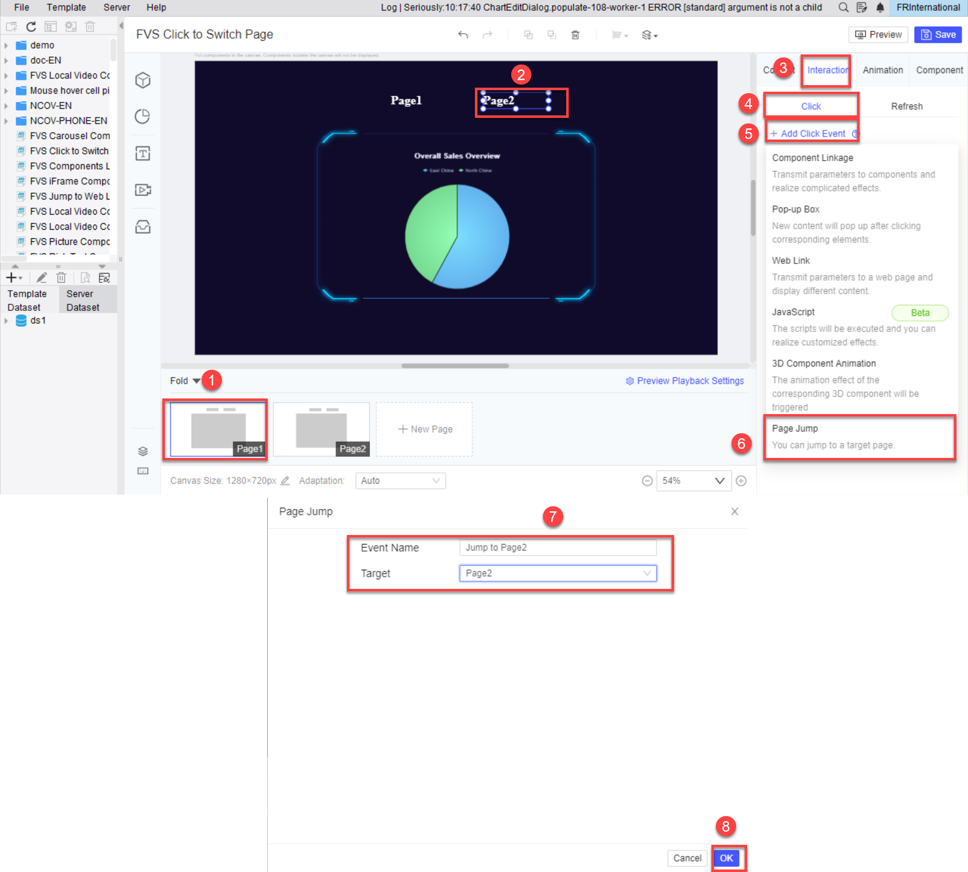 FVS Click to Switch Page-FineReport Help Document