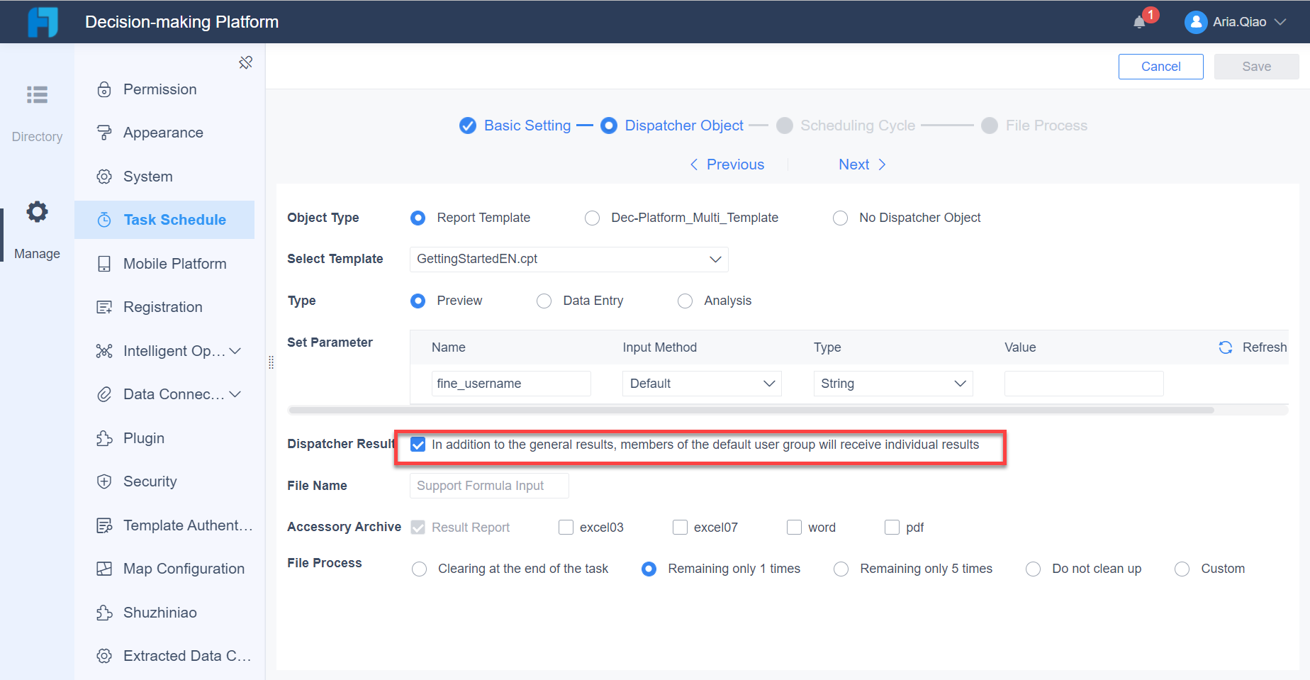 Dynamic Parameter Cache-FineReport Help Document